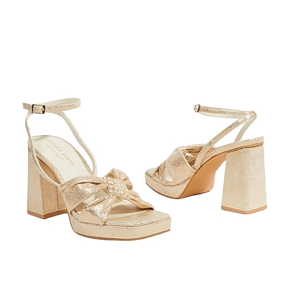 Altar'd State | Shoes | Altard State Zoey Heels Gold Metallic Cutout ...